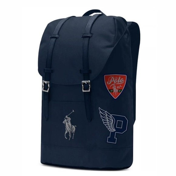 Polo Ralph Lauren | Bags | Polo Ralph Lauren Logo Dark Blue Backpack ...